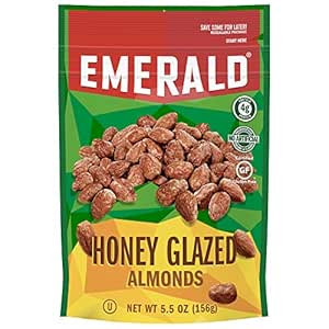 Amazon.com : Emerald Honey Glazed Almonds, Stand Up Resealable Bag, 5.5 ...