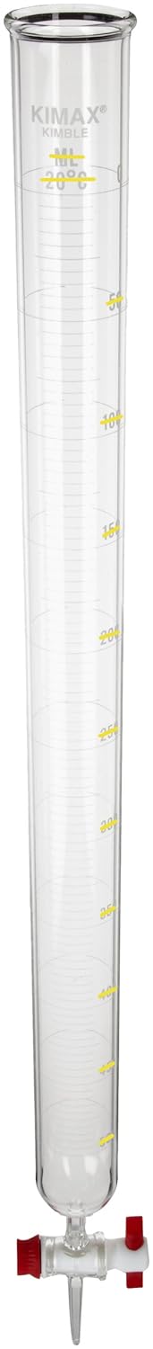 Kimax 17080F-500 500mL Dispensing Burette, with Straight Bore PTFE ...