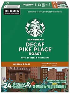 Amazon.com: Starbucks Coffee K-Cup Pods, Decaf Pike Place Roast, Medium ...