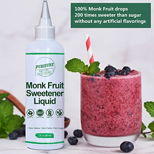 Purisure Monk Fruit Sweetener Liquid, Zero-Calorie Monk fruit Drops, Keto & Paleo Friendly ...