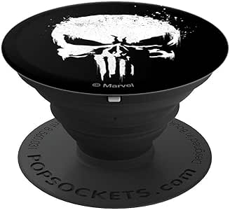 Amazon.com: Marvel The Punisher White Splatter Skull Logo (popsocket ...