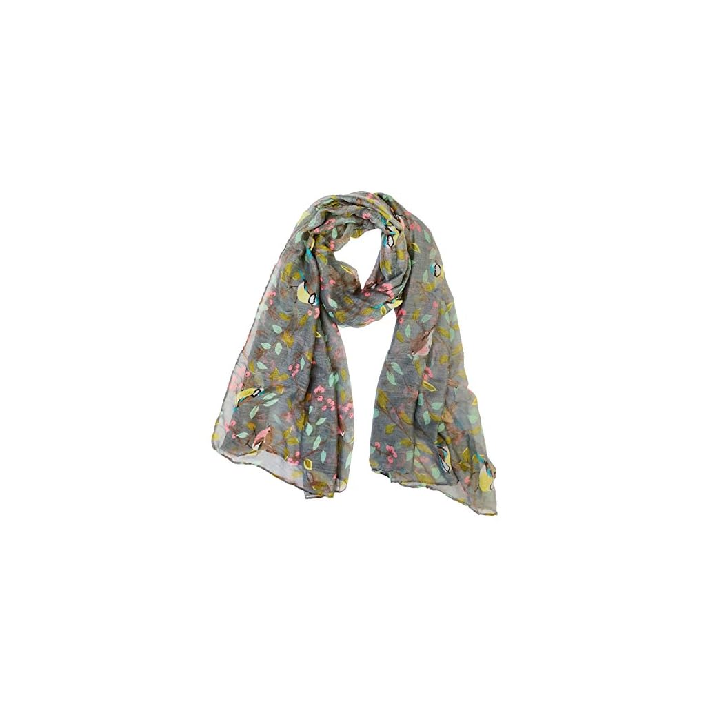 Wrapables Lightweight Bird Print Long Scarf | Buy Scarves and Wraps