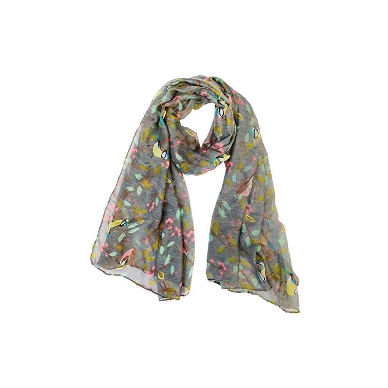 Wrapables Lightweight Bird Print Long Scarf | Buy Scarves and Wraps