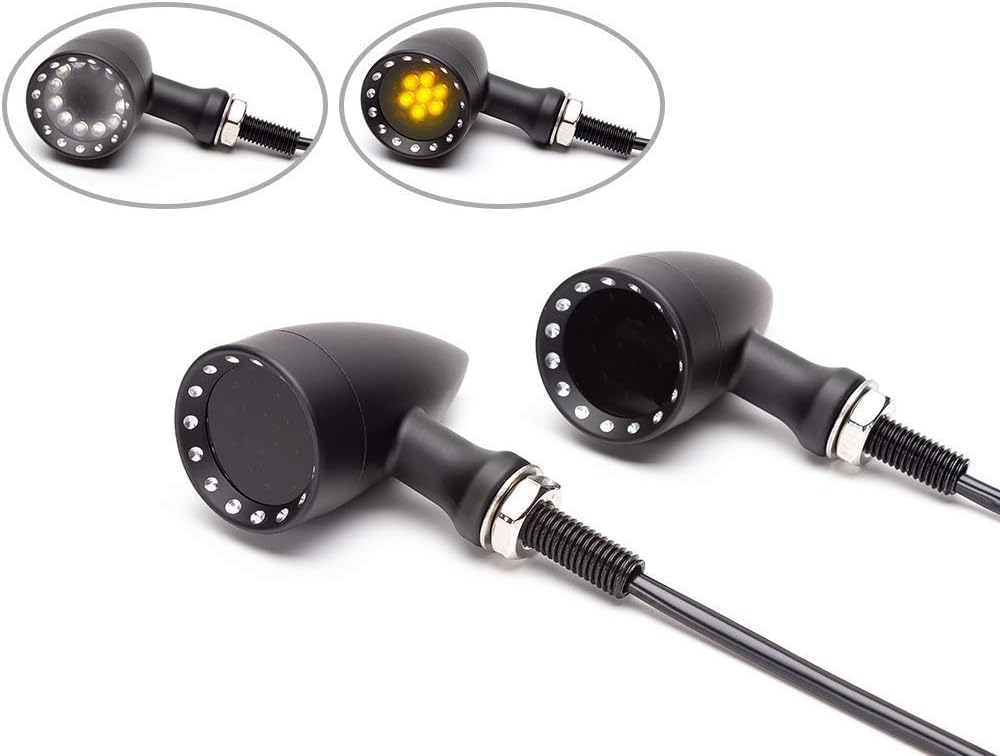 Motorbike LED Indicators FRONT with Integrated Driving Lights DRL for ...