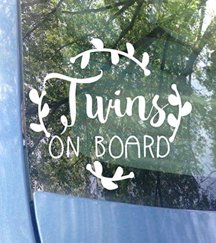 Amazon.com: ORIGINAL Twins on Board Decal, Car Sticker 6"x6", Color ...