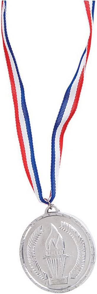 Amazon.com: Olympic Style Plastic Silver Medals - Toy Plastic Silver ...