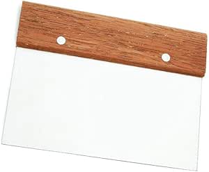 6 x 4" Stainless Steel Bench Scraper with Wooden Handle by Tezzorio ...