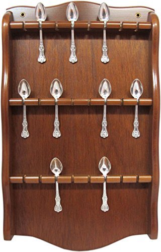 Spoon Rack Walnut Finish Holds 24 Spoons, Display Souvenir or ...