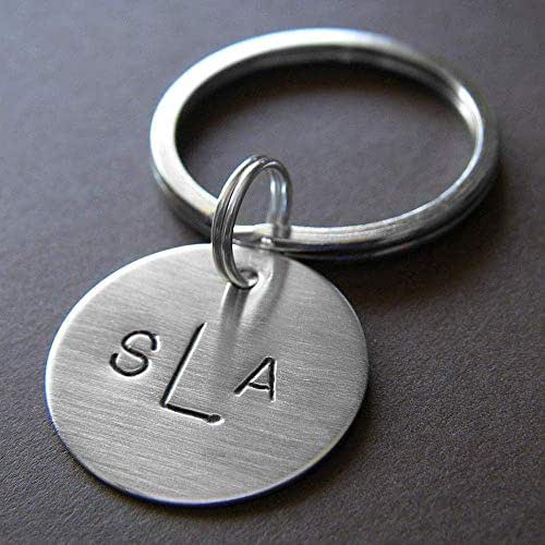 Amazon.com: Personalized Key Chain - Initials with Monogram - 3/4" Hand ...