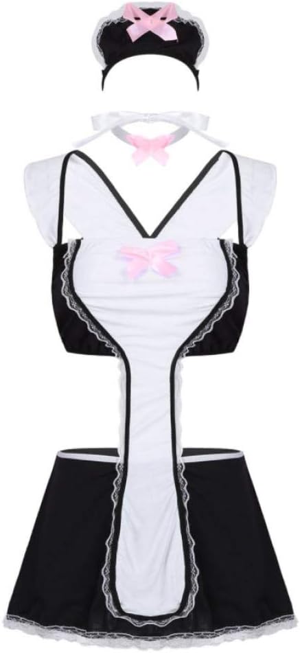 QSCFG Lencería Sexy Mujer Disfraz De Sirvienta Francesa Sexy, Vestido Babydoll, Lencería Erótica ...