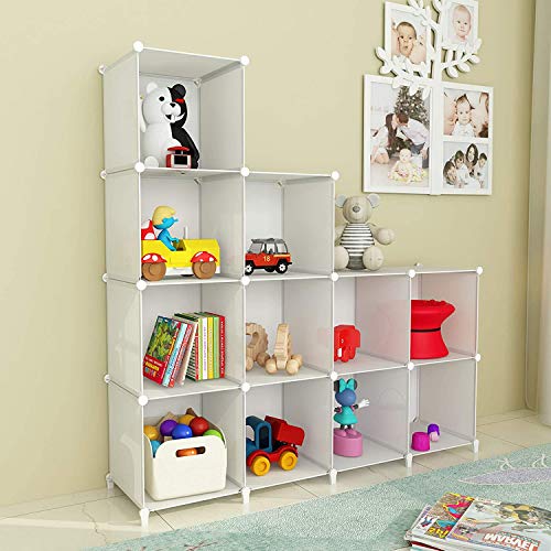 SIMPDIY Storage Modular Cubes 12 Cubes White (124x93x30cm) Plastic ...