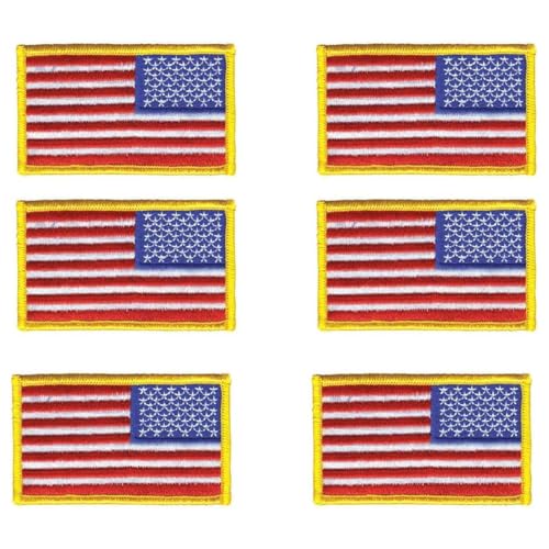 6 Pack Hero's Pride Tactical American Flag Patches - 3-3/8" x 2 ...