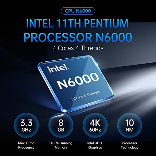 MOREFINE M6 Mini PC, Intel 11th Gen N6000 (up to 3.3GHz) Mini Desktop ...
