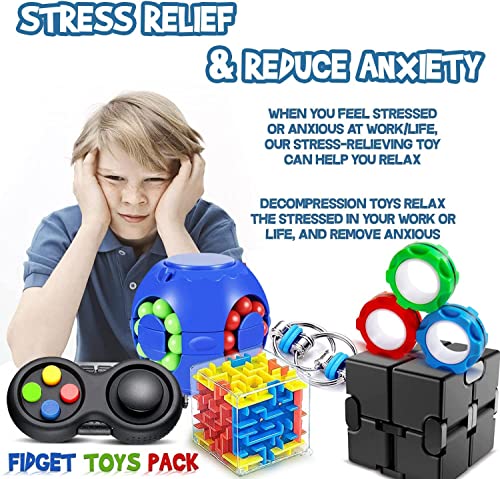Fidget Toy Pack for Kids Adults, 6 PCS. Sensory Fidget Toys Set ...