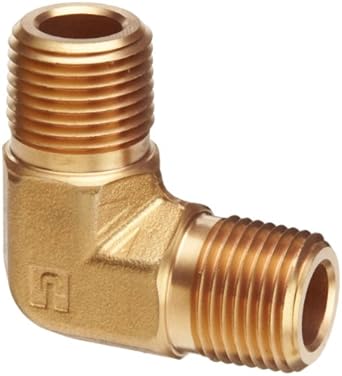 Parker Brass Pipe Fitting, 90 Degree Elbow, 1/4" NPT Male X 1/4" NPT Male: Industrial Pipe ...