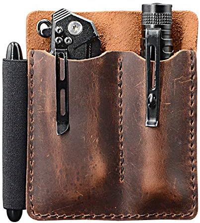 diodrio EDC Leather Pocket Organizer, Pocket Slip, Pocket Knife Pouch ...