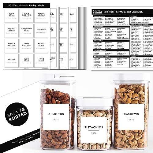 Minimalist Pantry Labels for Food Containers - 180 Food Labels for ...