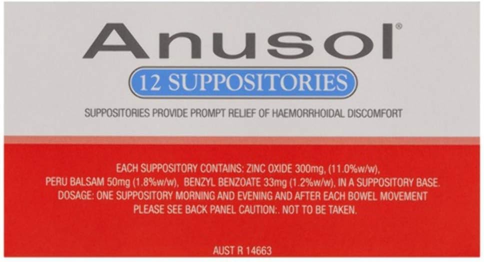 Anusol Haemorrhoidal Suppositories, Pack of 12: Amazon.com.au: Health ...