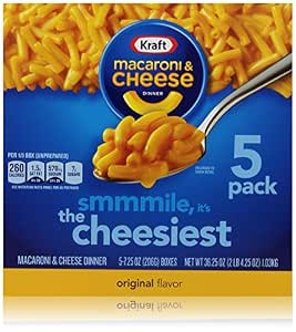 Kraft - Macarrones y Queso, sabor original (paquete de 5 cajas de 7.25 ...