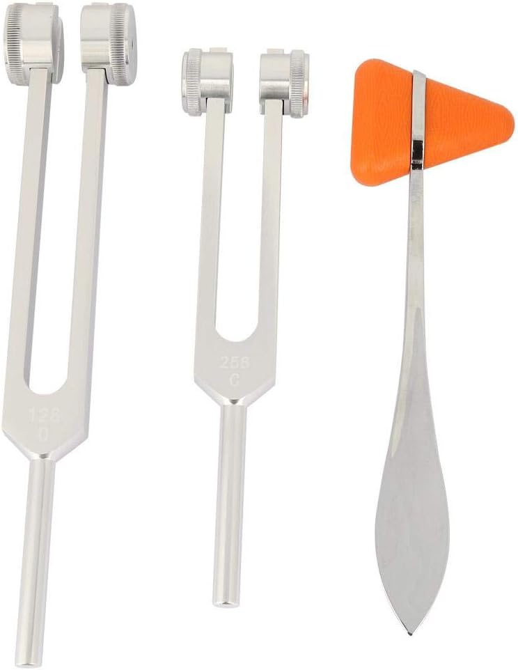 3 Pcs 128Hz+256Hz Aluminum Alloy Tuning Fork, Silver Tuning Fork Set ...