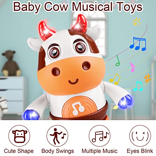 Avitorry Baby Cow Musical Toys 2023 New Dancing Walking Baby Cow Toy ...