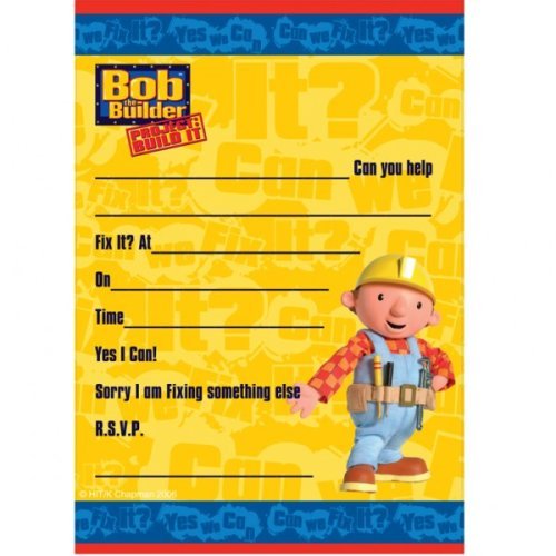 Buy Bob the Builder Balloon Invitations - Bob the Builder Party ...