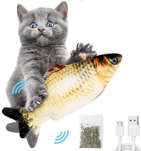 سعر Moving Cat Kicker Fish Toy 11, Realistic Flopping Fish, AGREON Interactive Cat Toy, Cat Toys ...