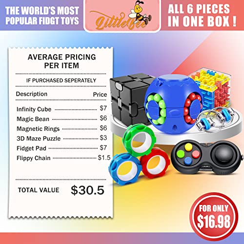 Fidget Toy Pack for Kids Adults, 6 PCS. Sensory Fidget Toys Set ...