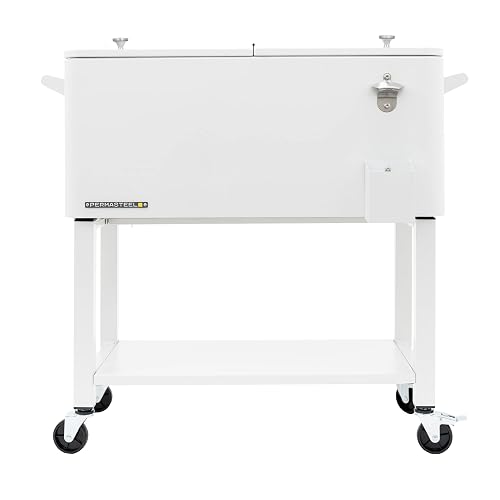 Permasteel 80-Qt Outdoor Patio Cooler with Removable Basin, Outside ...