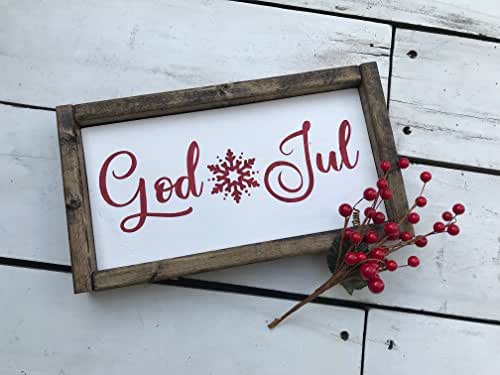 Amazon.com: God Jul Wood Sign : Handmade Products