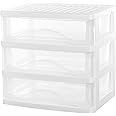 Amazon.com: BYCY Plastic Stackable Storage 3 Drawers, White Bathroom ...