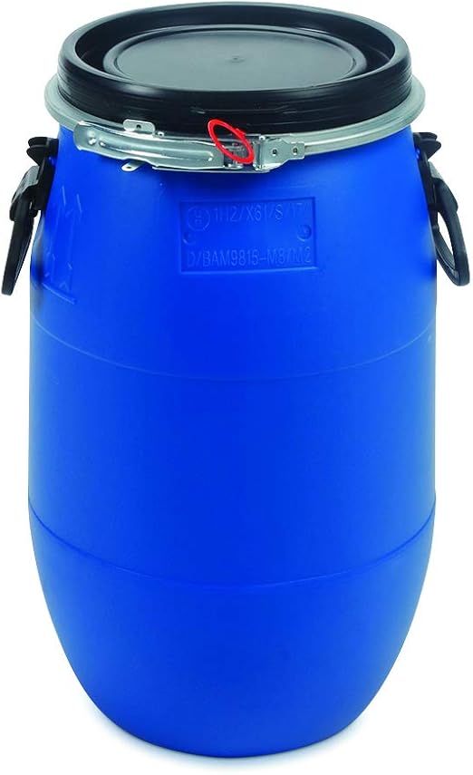 Baril en plastique bleu OIPPS 30 L. Qualité alimentaire. Nouveau. UN ...