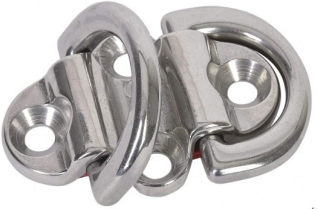 Marine Grade Stainless Steel Folding Pad Eye 1/4" with Double Ring ...