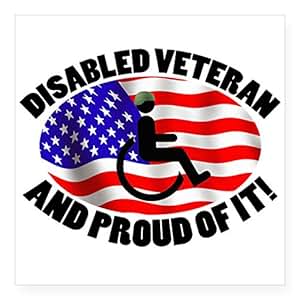 Amazon.com: CafePress Proud Disabled Veteran Square Sticker 3 X 3 ...