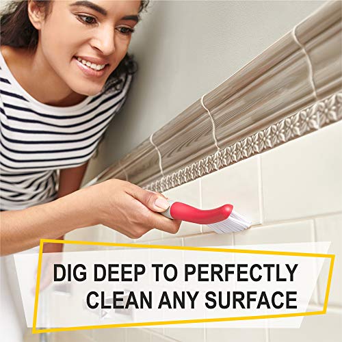 Scrub Brush Set of 3pcs - Cleaning Shower Scrubber with Ergonomic ...