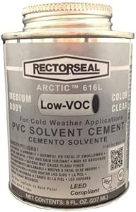 Rectorseal 55948 Quart Arctic 616L Low Voc Pvc Solvent Cement - Household Paint Solvents ...