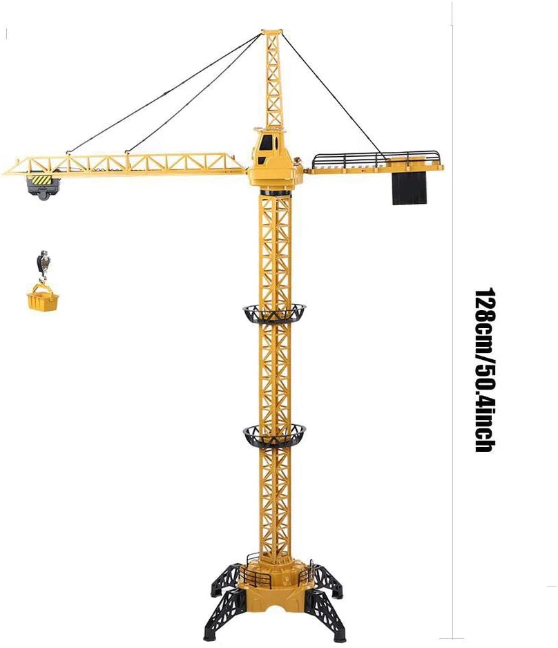 RC Tower Crane Toy, Simulation RC Tower Crane Engineering Vehicle 6 ...