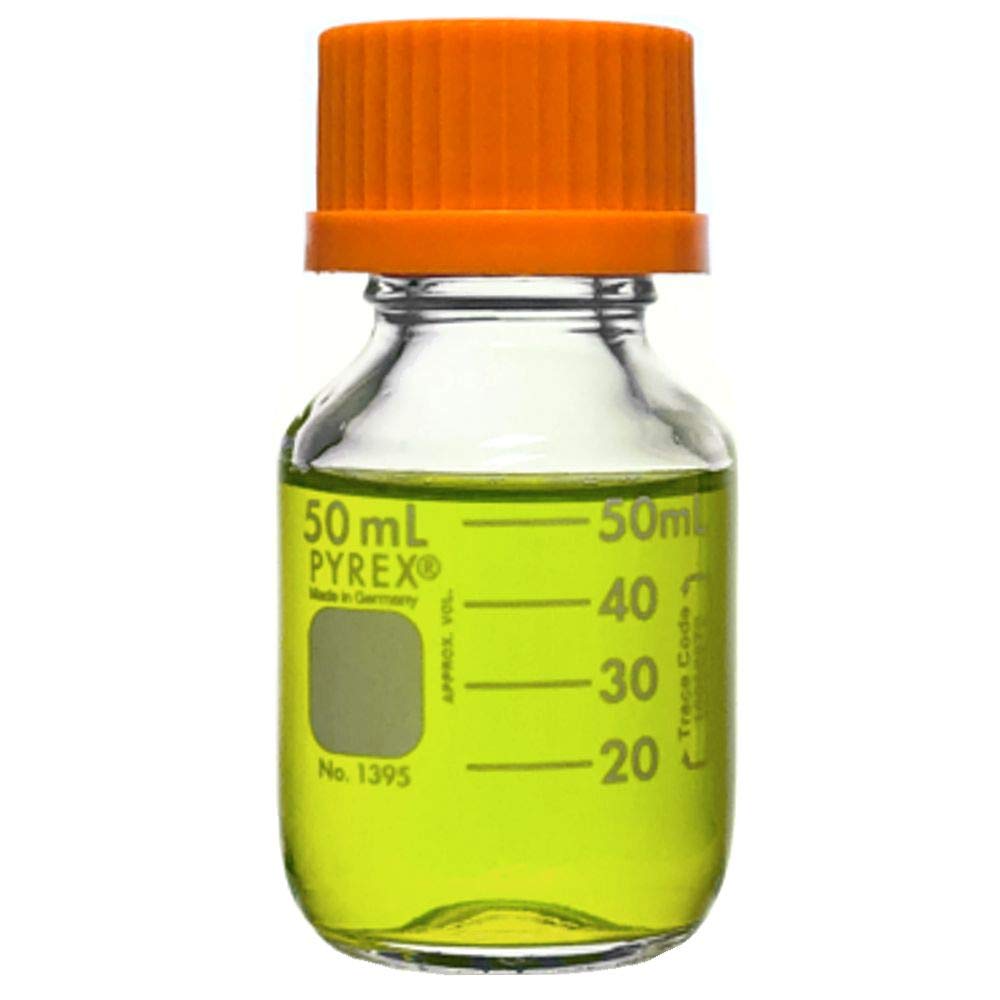 Corning Pyrex #1395-50, 50mL Round Media Storage Bottles, with GL32 ...