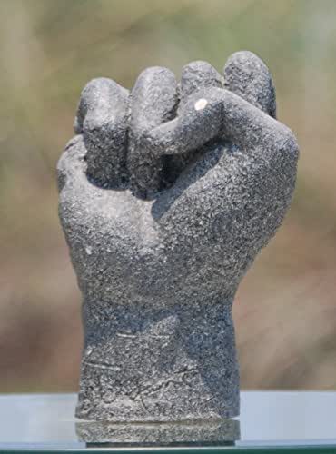 Amazon.com: Black Power Hand Sculpture: grey textured finish over white ...