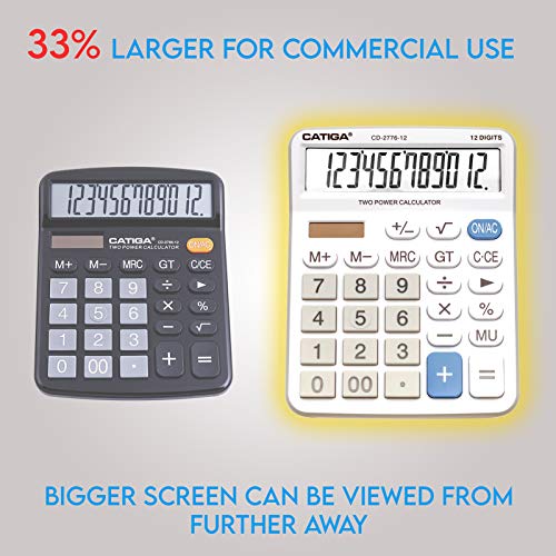 Premium Commercial 12-Digit Large Desktop Calculator with Huge 5-Inch ...