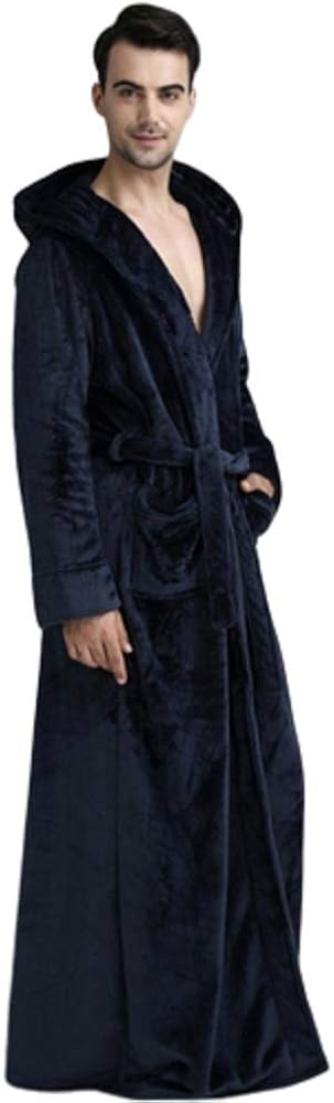 Bata con Capucha Larga Gruesa Franela Albornoz Pijama Batas De Felpa ...