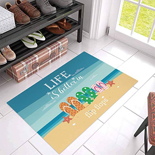 Z&L Home Cartoon Flip Flops Nautical Ocean Doormats, Indoor Absorbent ...