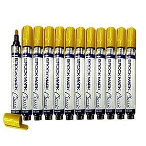 Amazon.com: 12 Pc Set Yellow mark Classic Industrial Paint Markers ...