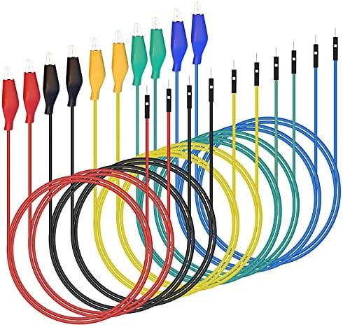Goupchn Alligator Clips to Breadboard Male Jumper Wires Soft Flexible ...