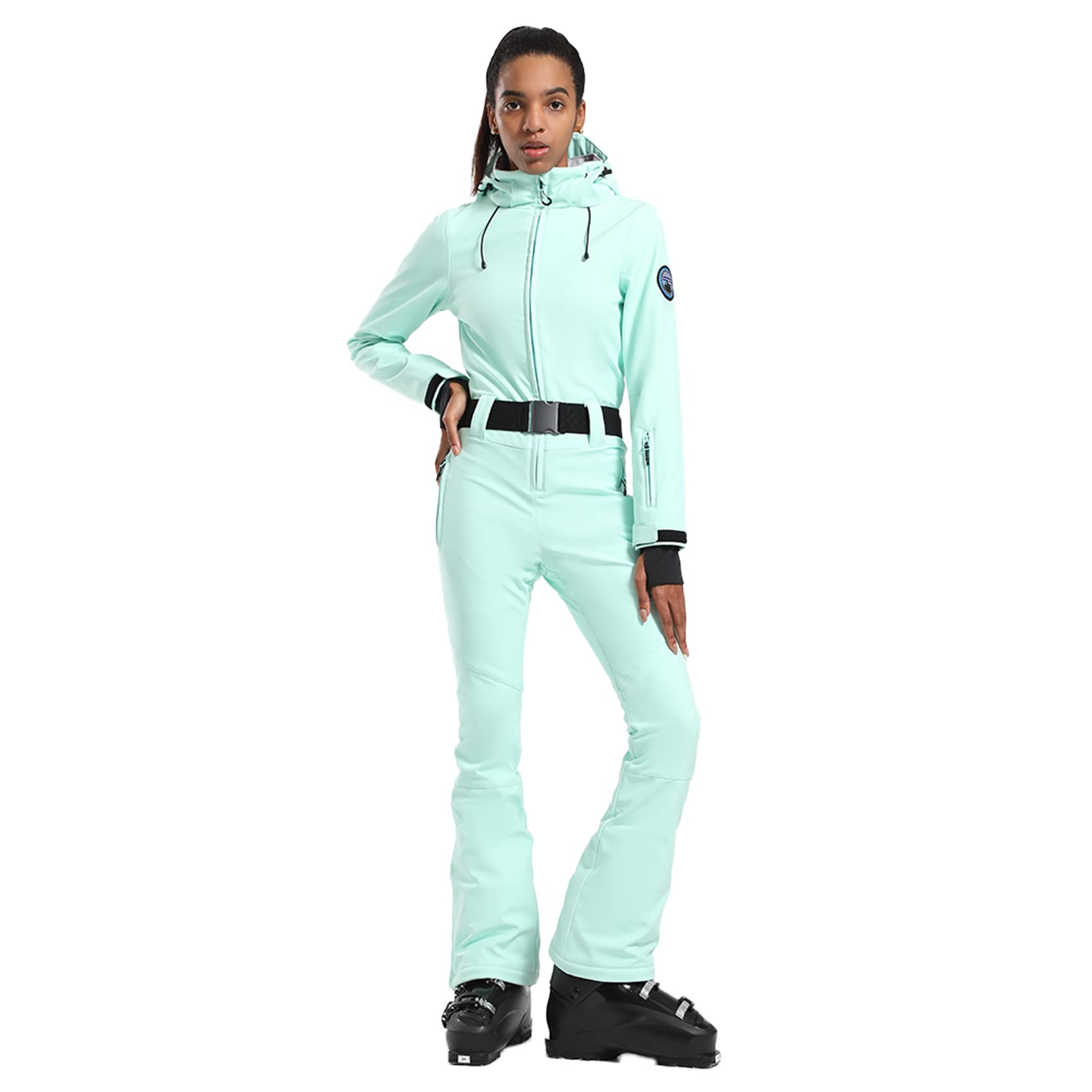 GSOU SNOW Womens Ski Suit One Piece Jumpsuit Ski Outfits Slim ...