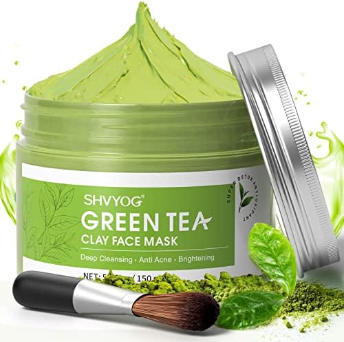 SHVYOG Green Tea Face Mask, Antioxidant Green Tea Clay Mask with ...
