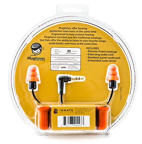 Plugfones Motorcycle Orange Foam and Silicone Ear Plugs Earbuds for ...