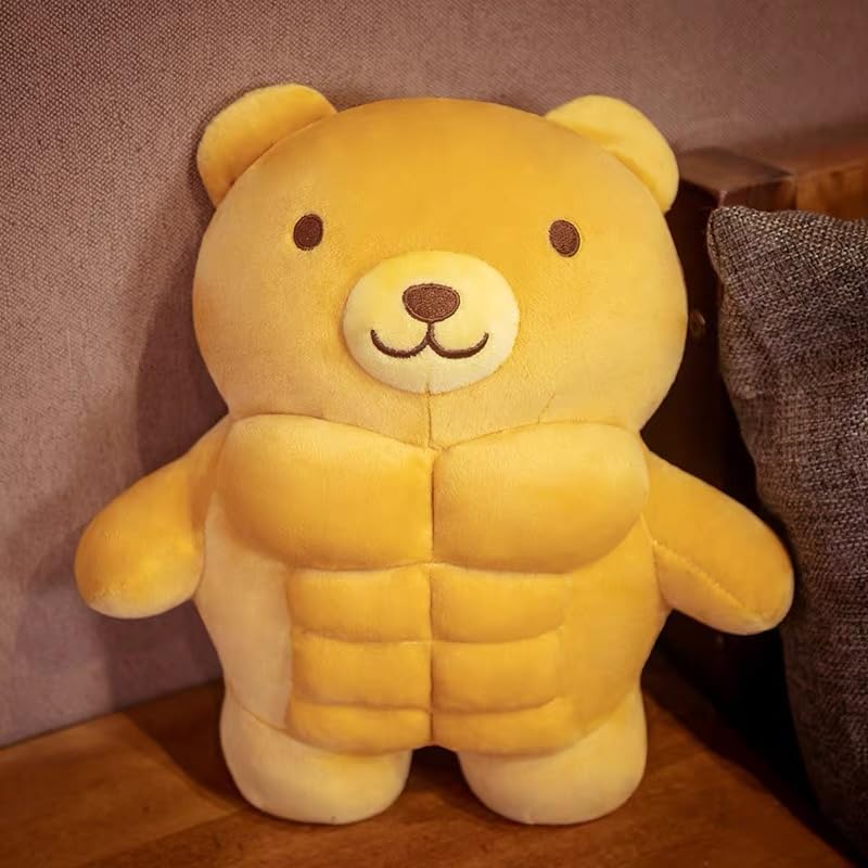Arkdorz Muscle Teddy Bear Plush Toy,Kawaii Muscle Bear Stuffed Animal Soft Stuffed Bear for Kids ...
