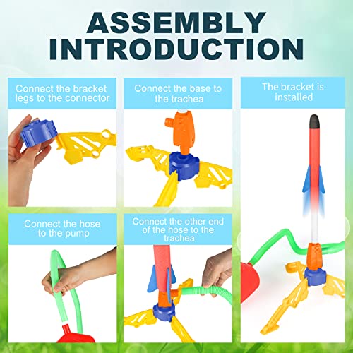 FUTOLIK Toy Rocket Launcher for Kids Shoots Up to 120 Feets with Sturdy ...