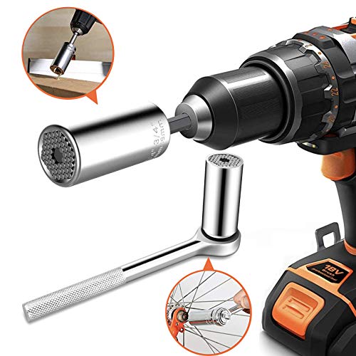 HPFIX Universal Socket, Grip Socket Set Self-Adjusting Fits Standard 1/ ...